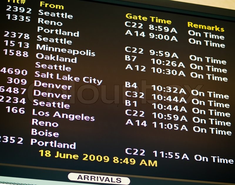 Electronic airport schedule board for a ... | Stock image | Colourbox