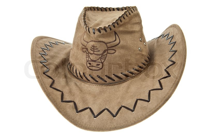 Brown sombrero isolated on white ... | Stock image | Colourbox