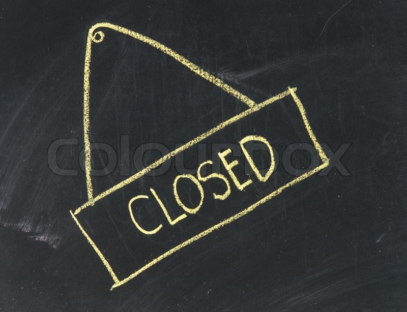 Chalk drawing - 'Closed' word written ... | Stock image | Colourbox
