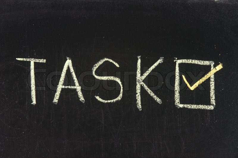 Chalk writing - Task accomplished ... | Stock image | Colourbox