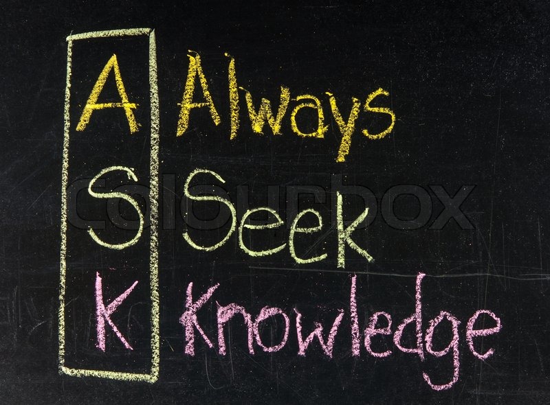 Acronym Of Ask Always Seek Knowledge Stock Image Colourbox