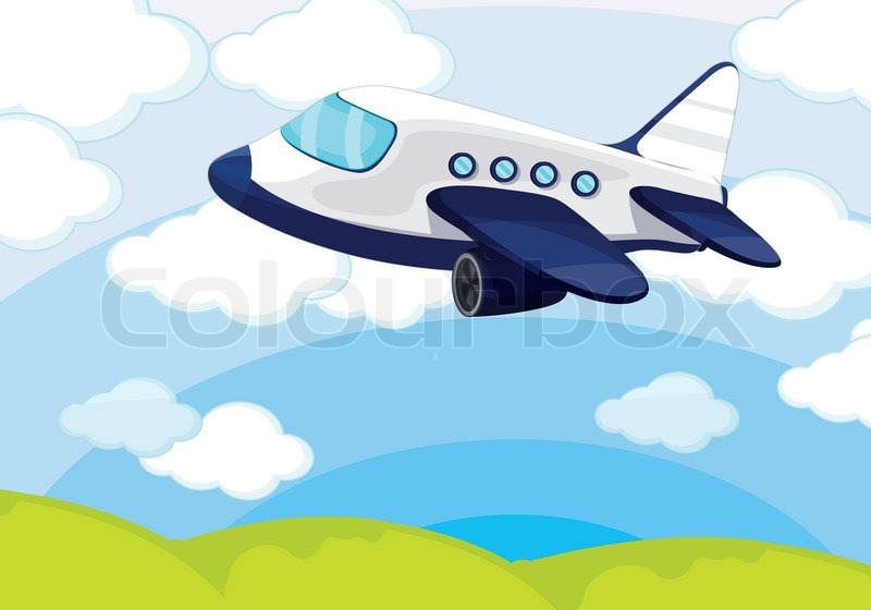 Tegning, fly, flyvemaskine | stock vektor | Colourbox