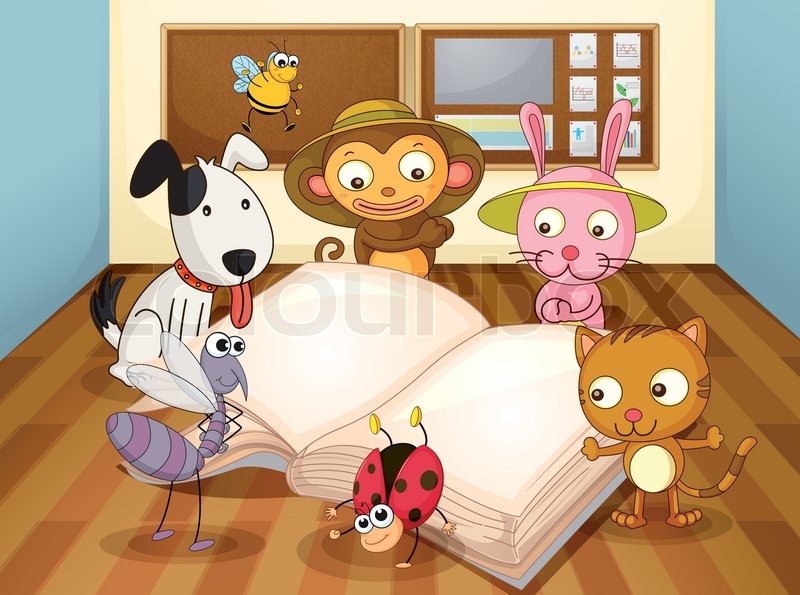 Animals in classroom | Stock vector | Colourbox