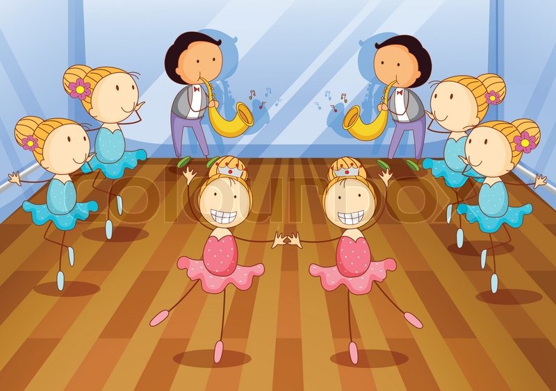 Dancing kids | Stock vector | Colourbox