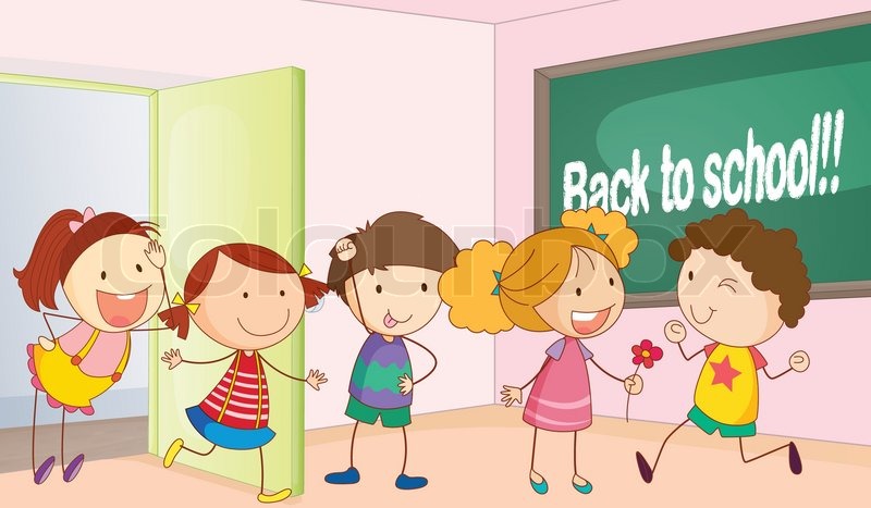 Kids in classroom | Stock vector | Colourbox