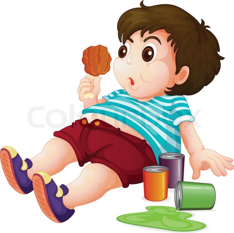 Fat kid | Stock Vector | Colourbox