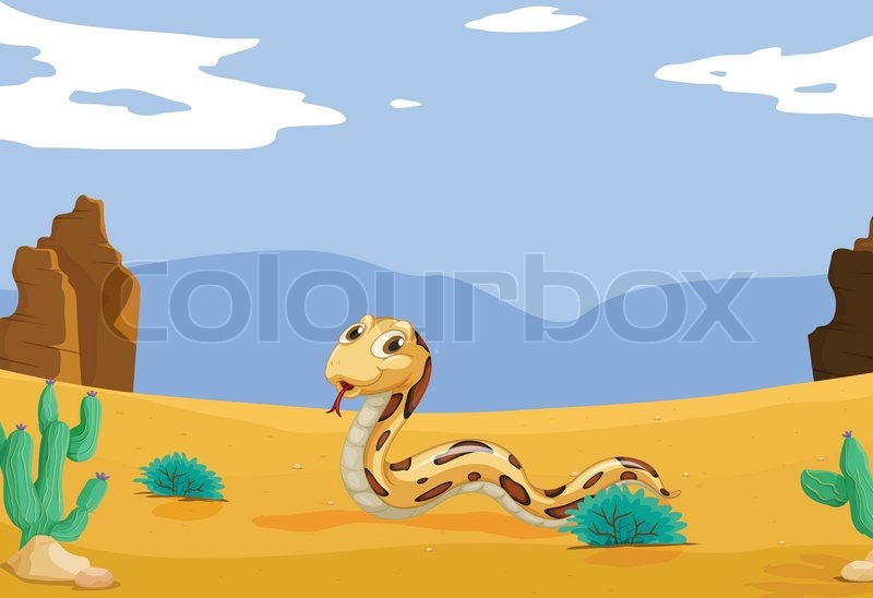 Snake in the desert | Stock vector | Colourbox
