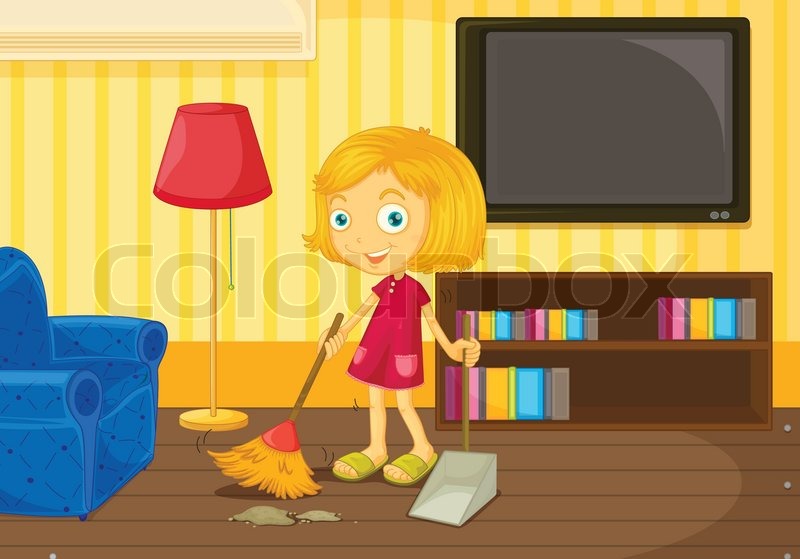 Helping at home | Stock vector | Colourbox