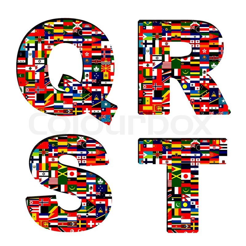 National flags of font | Stock image | Colourbox