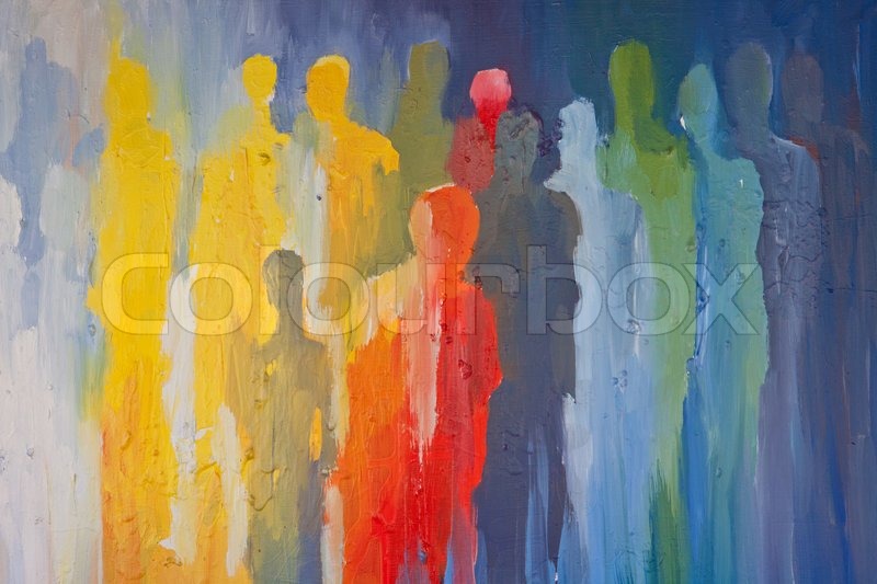 People in a multi-colored | Stock image | Colourbox