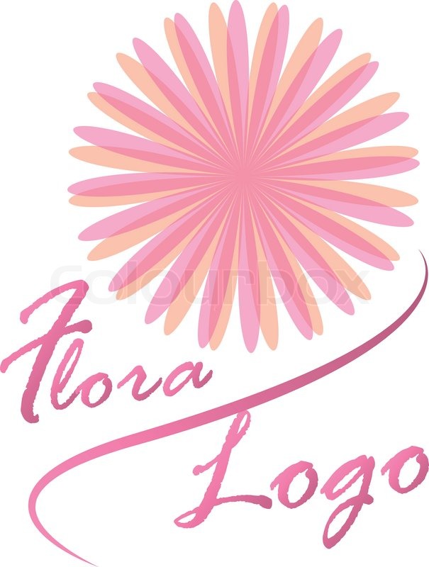 Flora Logo is a pink flower logo that ... | Stock vector | Colourbox