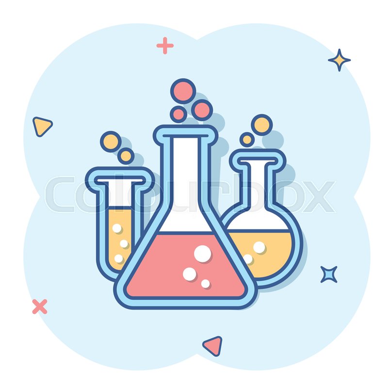 Cartoon Beaker And Test Tube