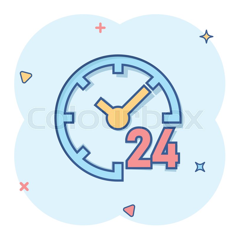 24 Hours Clock Clipart Illustration