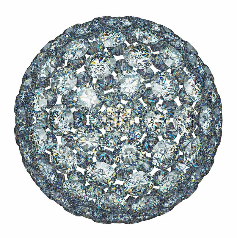 Diamonds or gemstones sphere isolated ... | Stock image | Colourbox