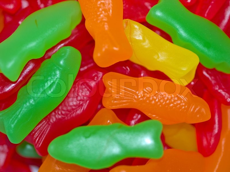 Colorful Gummy Candy Fish Background in ... | Stock Photo | Colourbox