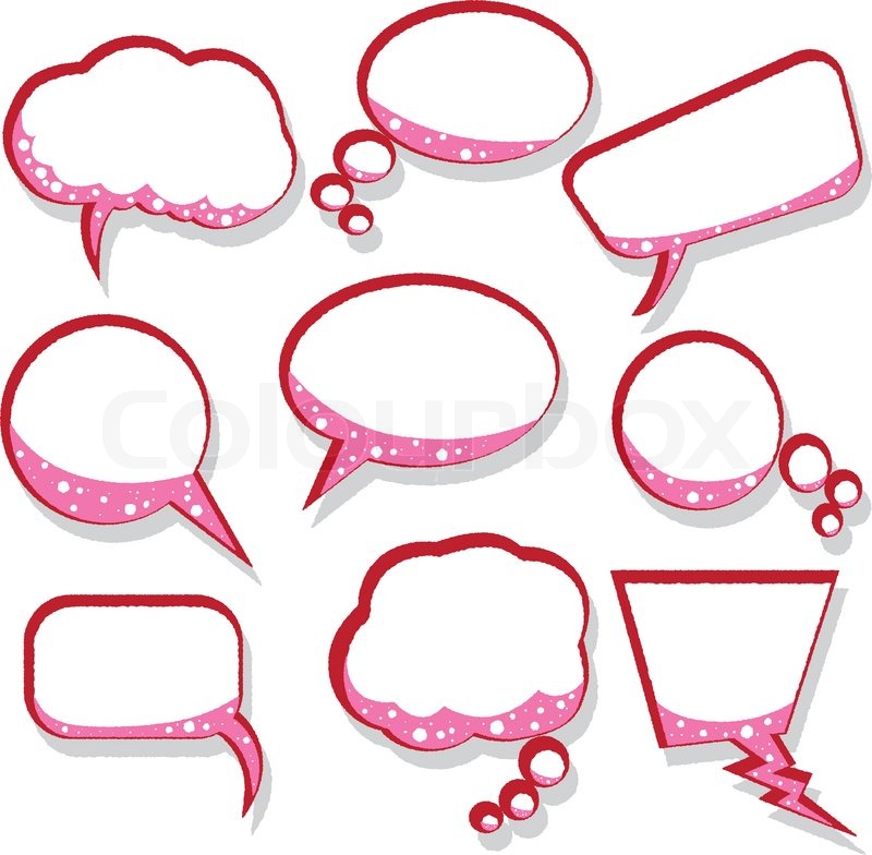 Pink speech and thought bubbles | Stock vector | Colourbox