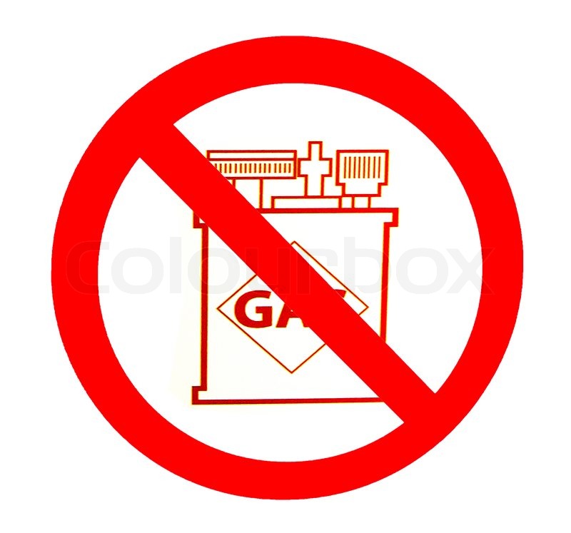 Sign of no gas isolated on white ... | Stock image | Colourbox