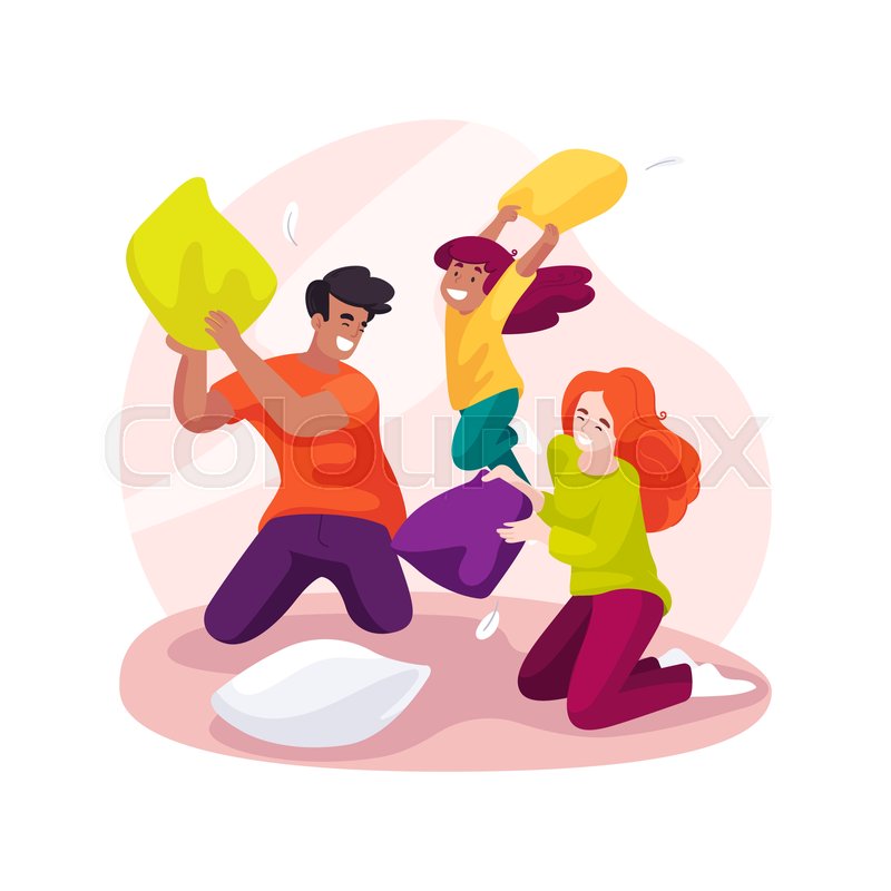 Pillow Fight Cartoon