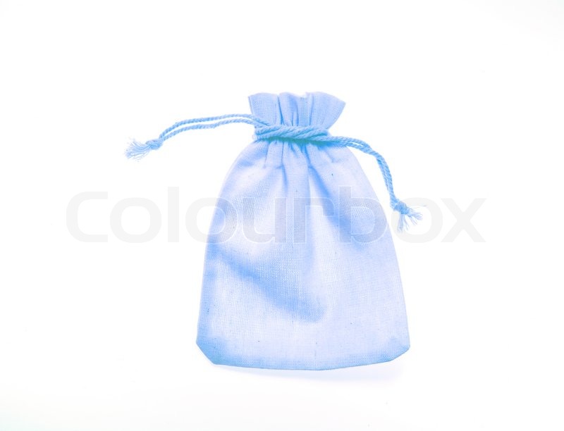Naturalfabric of blue pouch to hold ... | Stock image | Colourbox