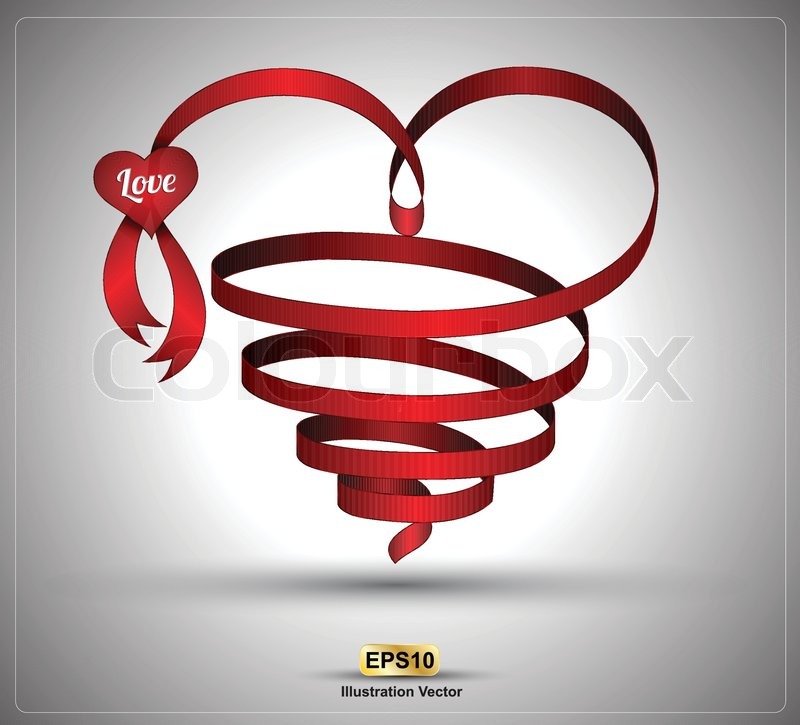 Heart ribbon | Stock vector | Colourbox