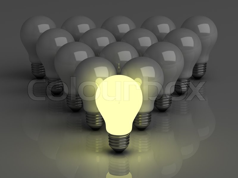 Leadership concept, One glowing light ... | Stock image | Colourbox