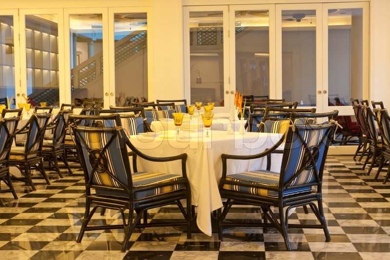 Dinner table setting in hotel | Stock image | Colourbox