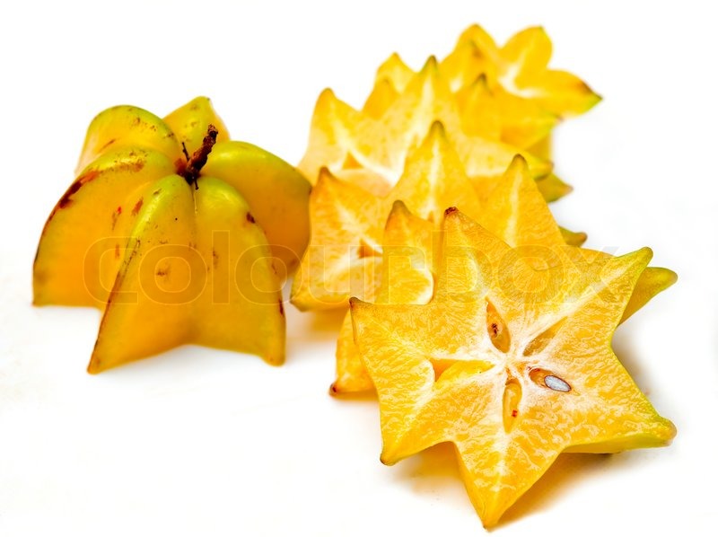 Closeup starfruit isolated on white ... | Stock image | Colourbox