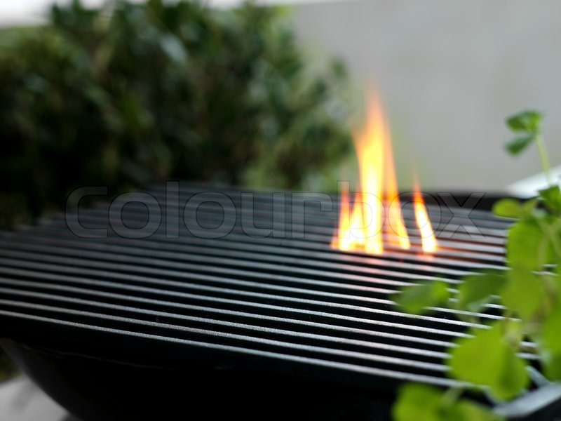 Fire on a barbeque grill | Stock image | Colourbox