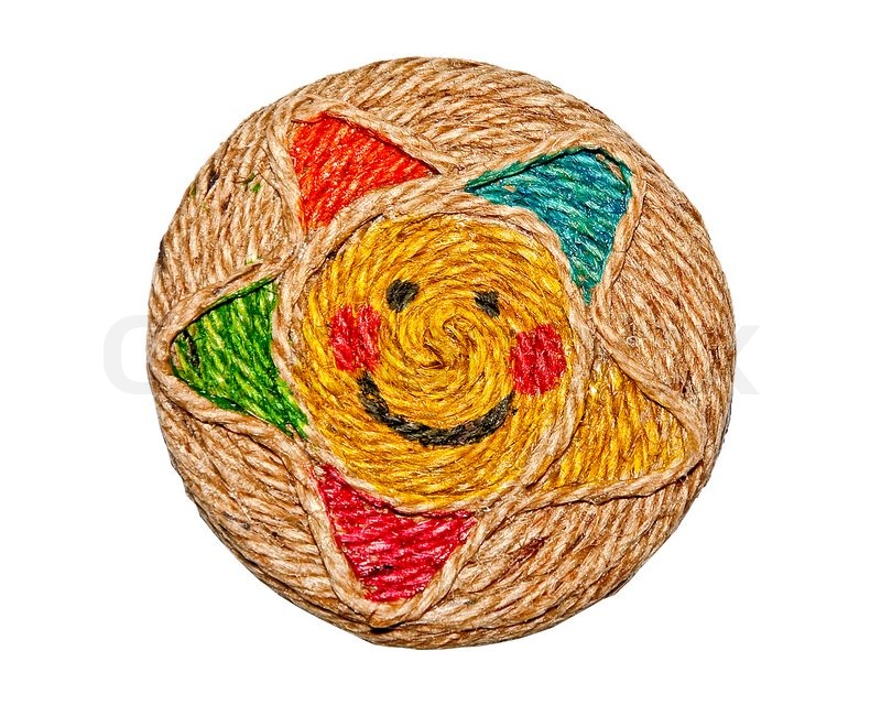 The Colorful woven of rope isolated on ... | Stock image | Colourbox