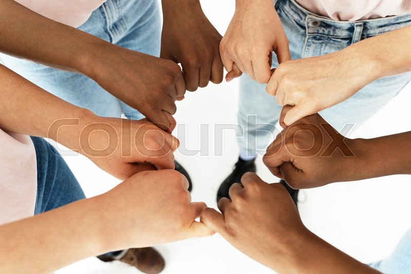 Different Ethnicities Holding Hands