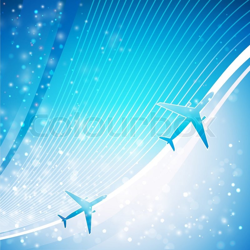 Airplane on blue background | Stock Vector | Colourbox