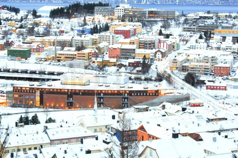 Winter Narvik Cityscape at dusk Norway | Stock image | Colourbox