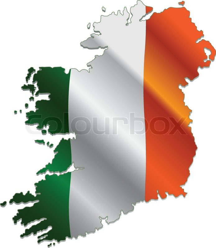 Ireland map with flag | Stock vector | Colourbox