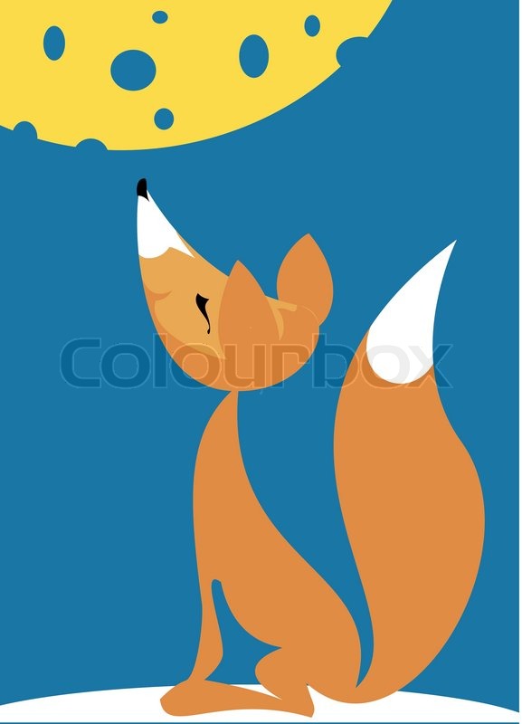 Fable of the fox and the cheese | Stock vector | Colourbox