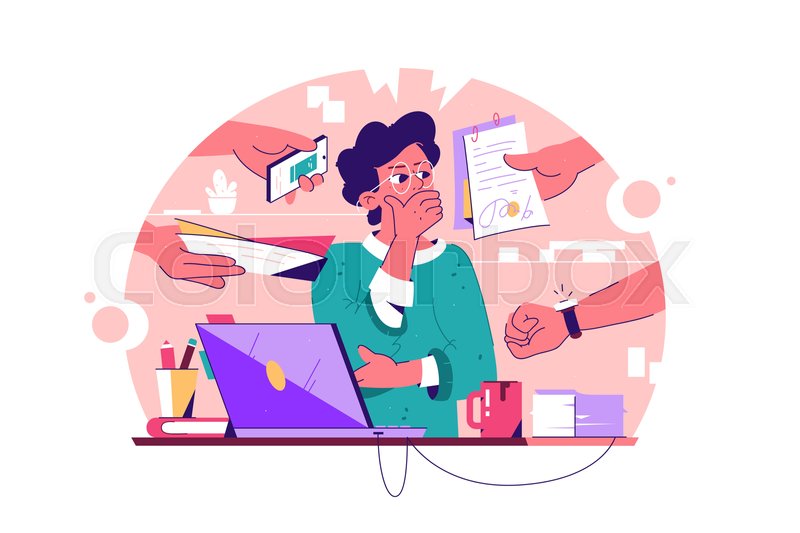 Overwhelmed Office Worker