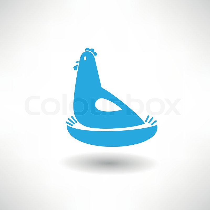 Hen sitting on a nest | Stock vector | Colourbox