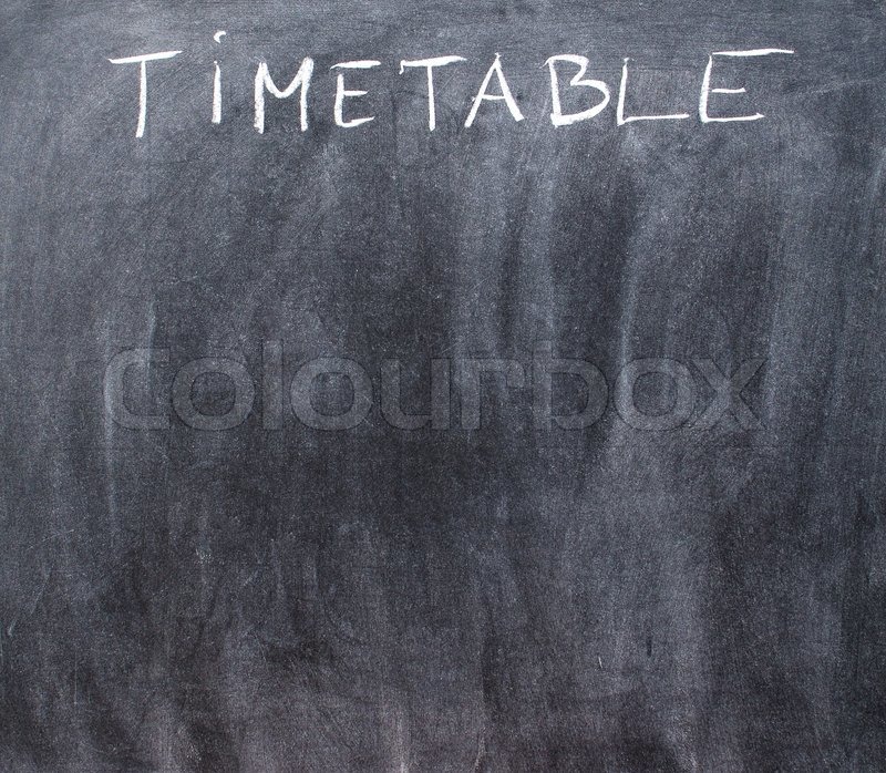 Word timetable written with chalk on ... | Stock image | Colourbox