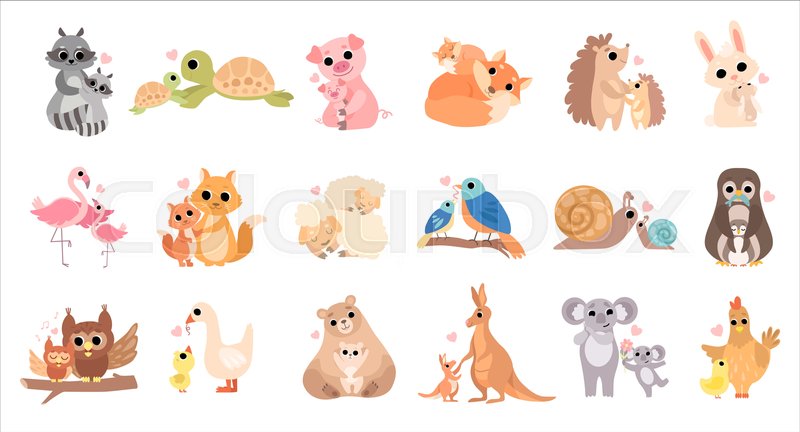Cute Cartoon Animal Couple