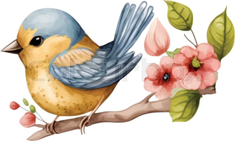 Spring Birds And Flowers Clipart