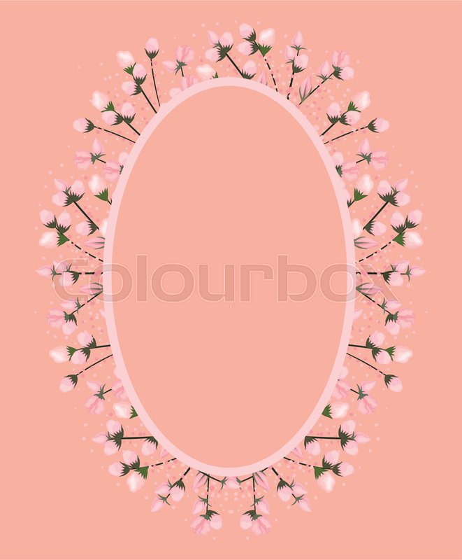 Pink Oval Frame Vector