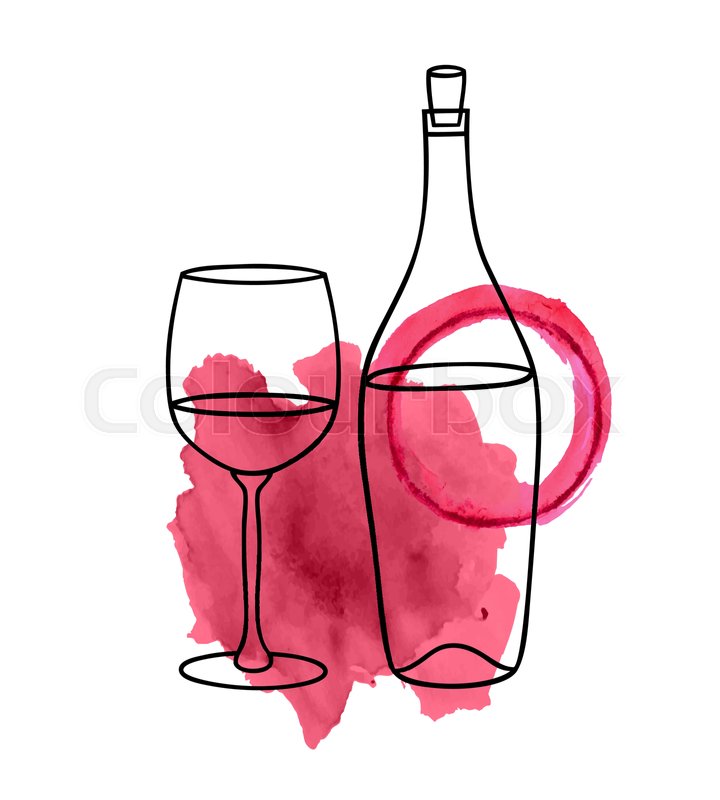 Red Wine Bottle Drawing