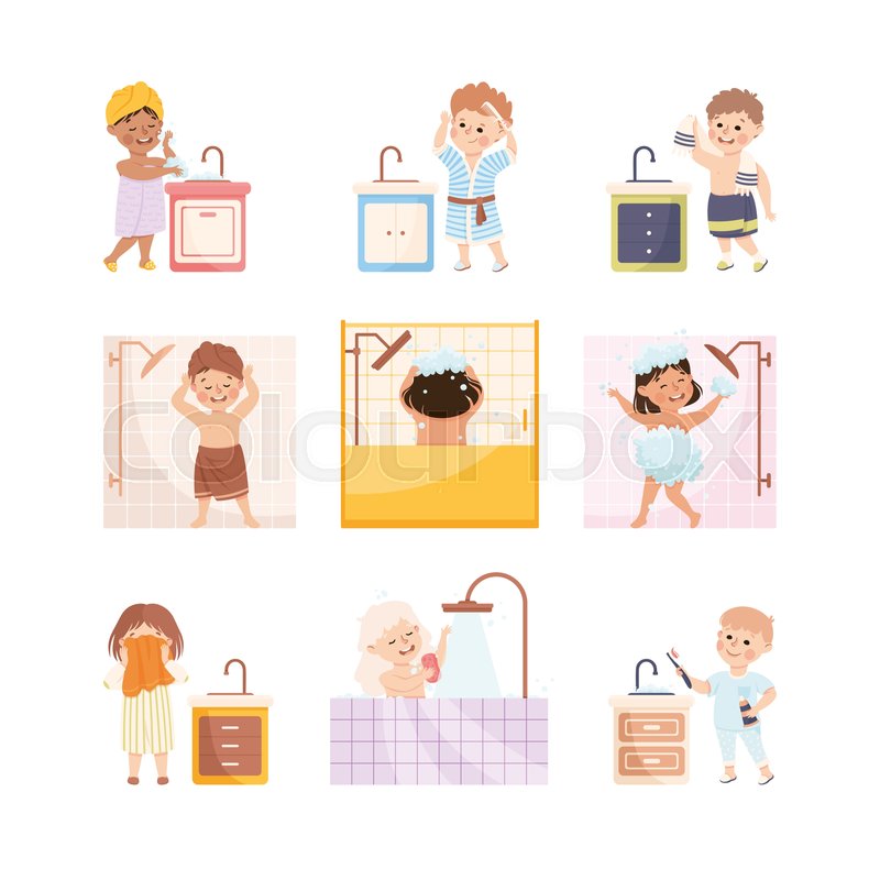 Taking A Shower Clipart For Kids