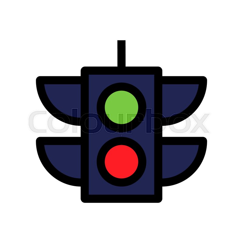 Traffic Light Vector Flat