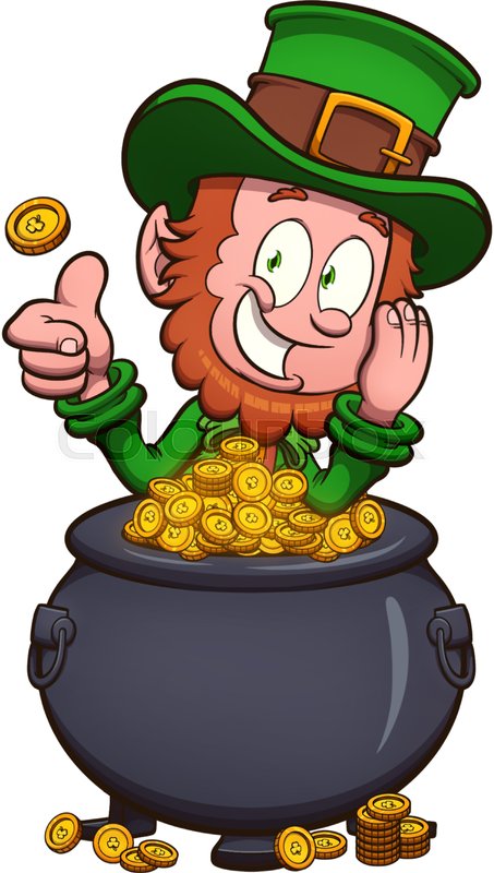 Leprechaun With Gold Clip Art