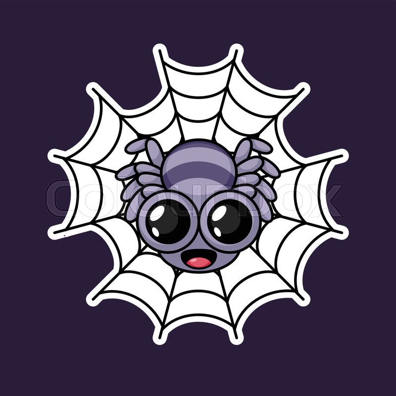 Cute Spider Web Cartoon