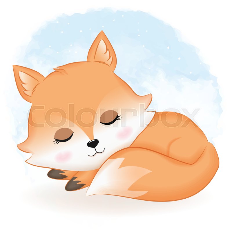 Sleeping Fox Cartoon