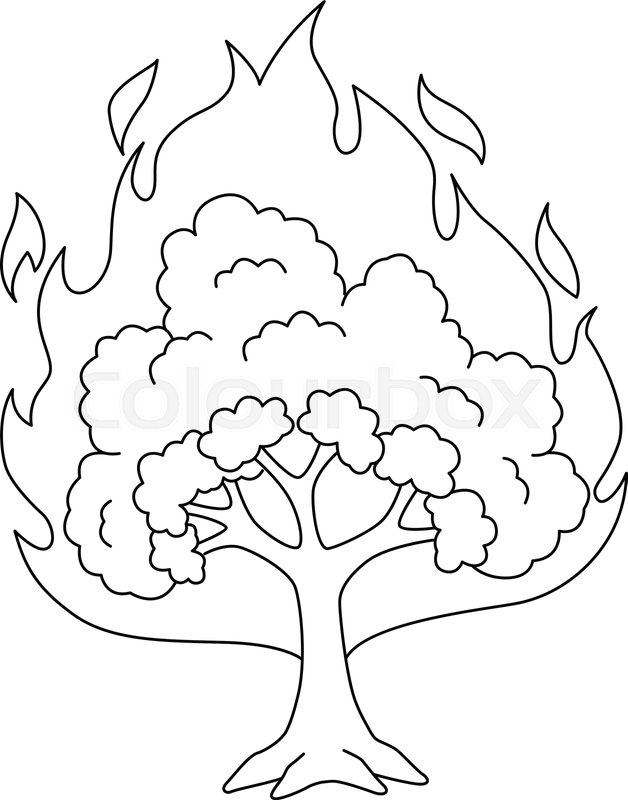 Burning Tree Drawing