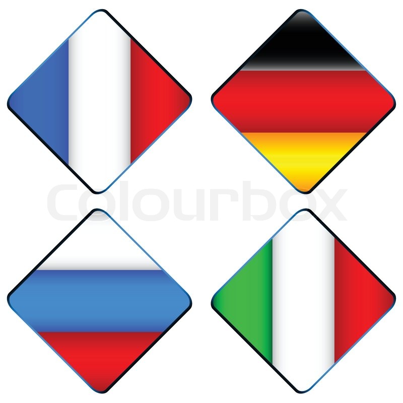 Four flags | Stock Vector | Colourbox