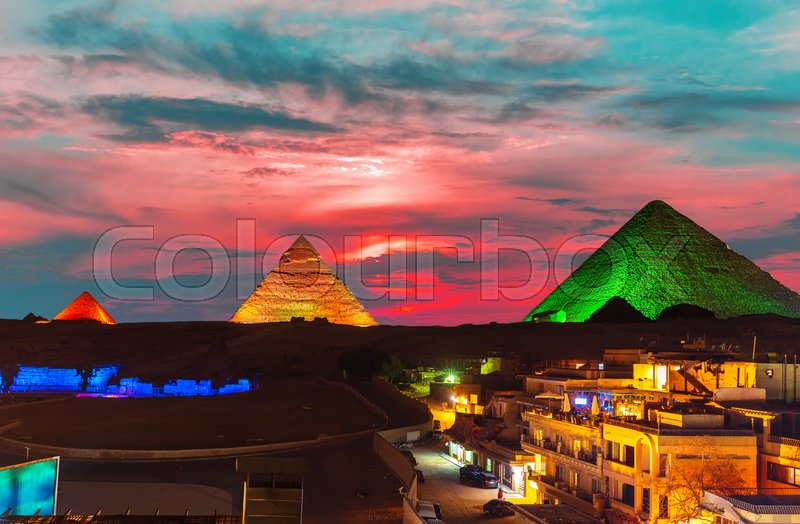 Egypt Pyramids Night