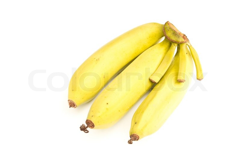 Small bunch of yellow bananas on white ... | Stock image | Colourbox